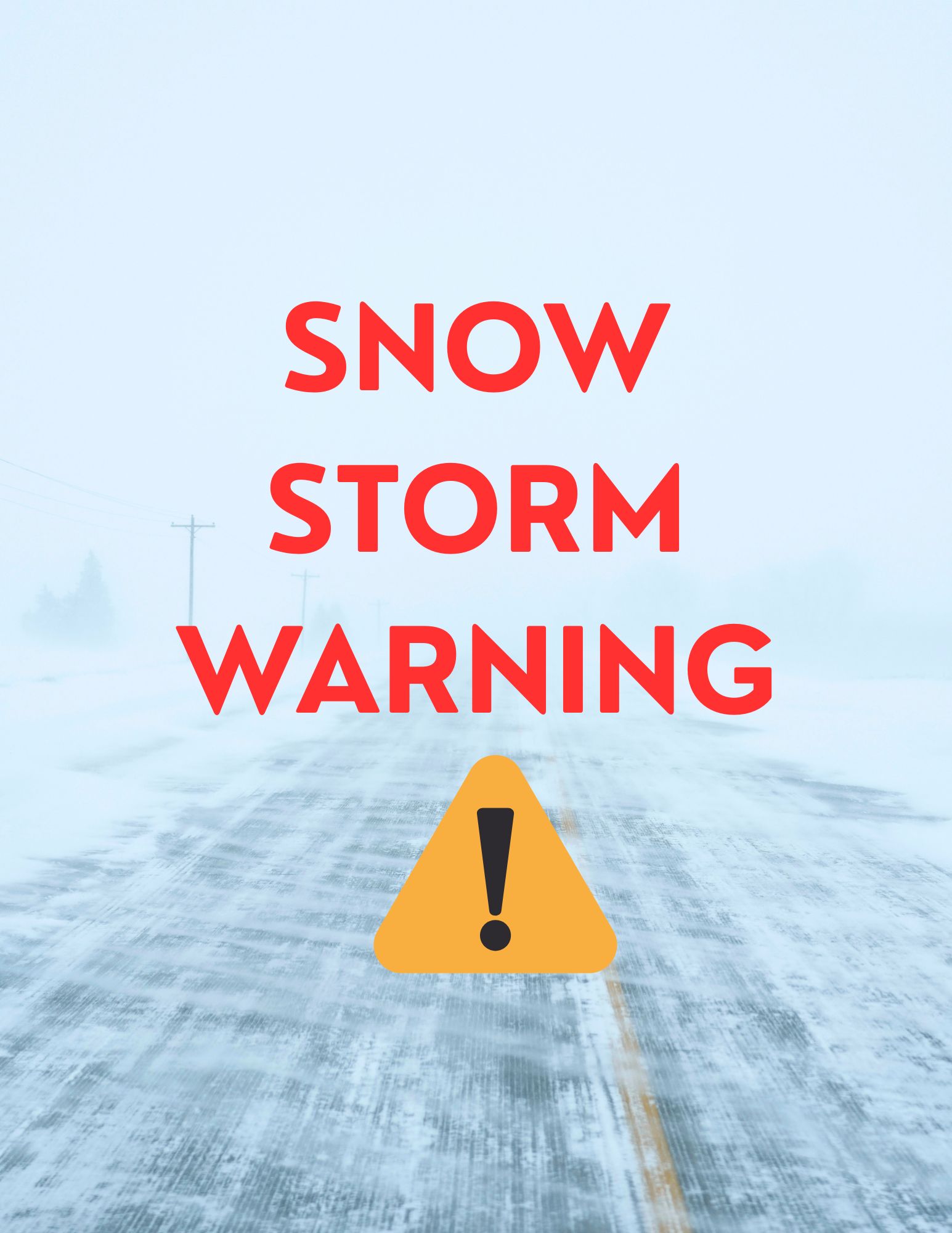 SNOW STORM WARNING – Town of Washington Dutchess County NY